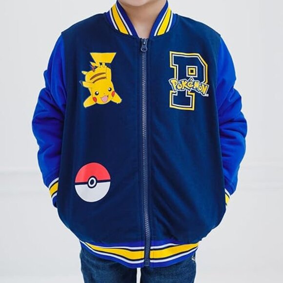 Pokemon | Jackets & Coats | Pokemon French Terry Zip Up Varsity Bomber ...